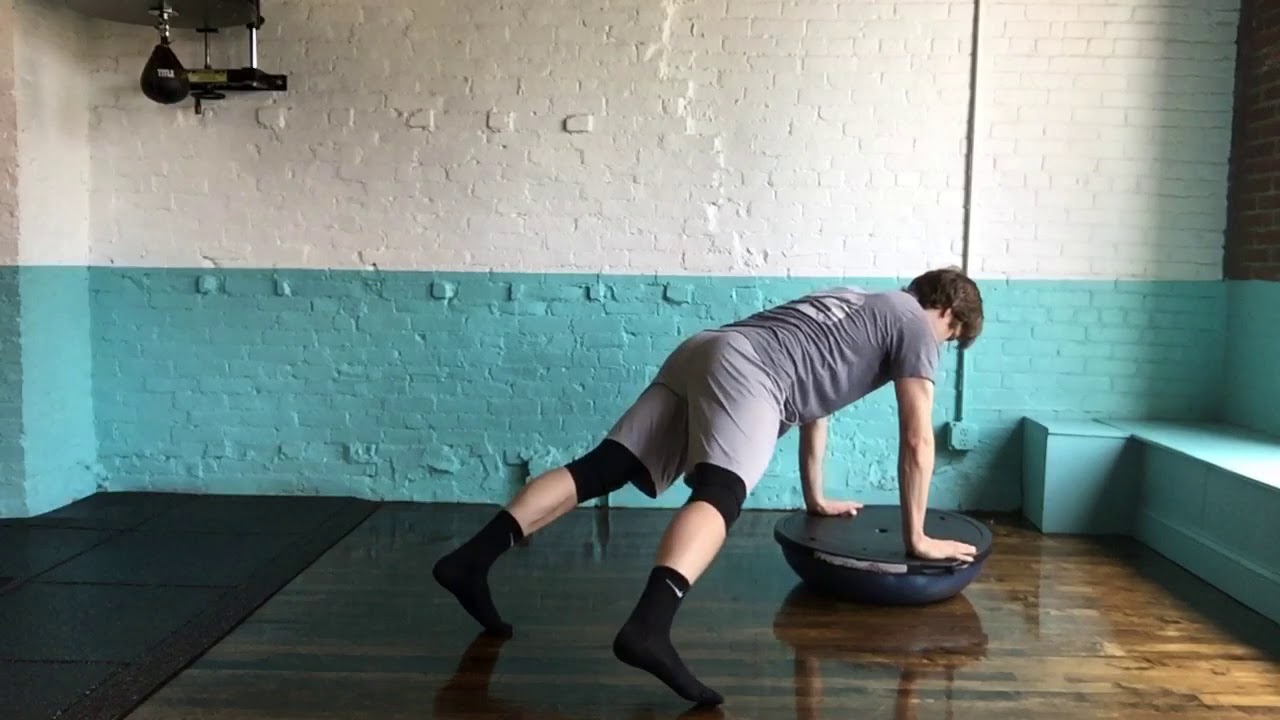 BOSU Plank w/ lateral taps - YouTube