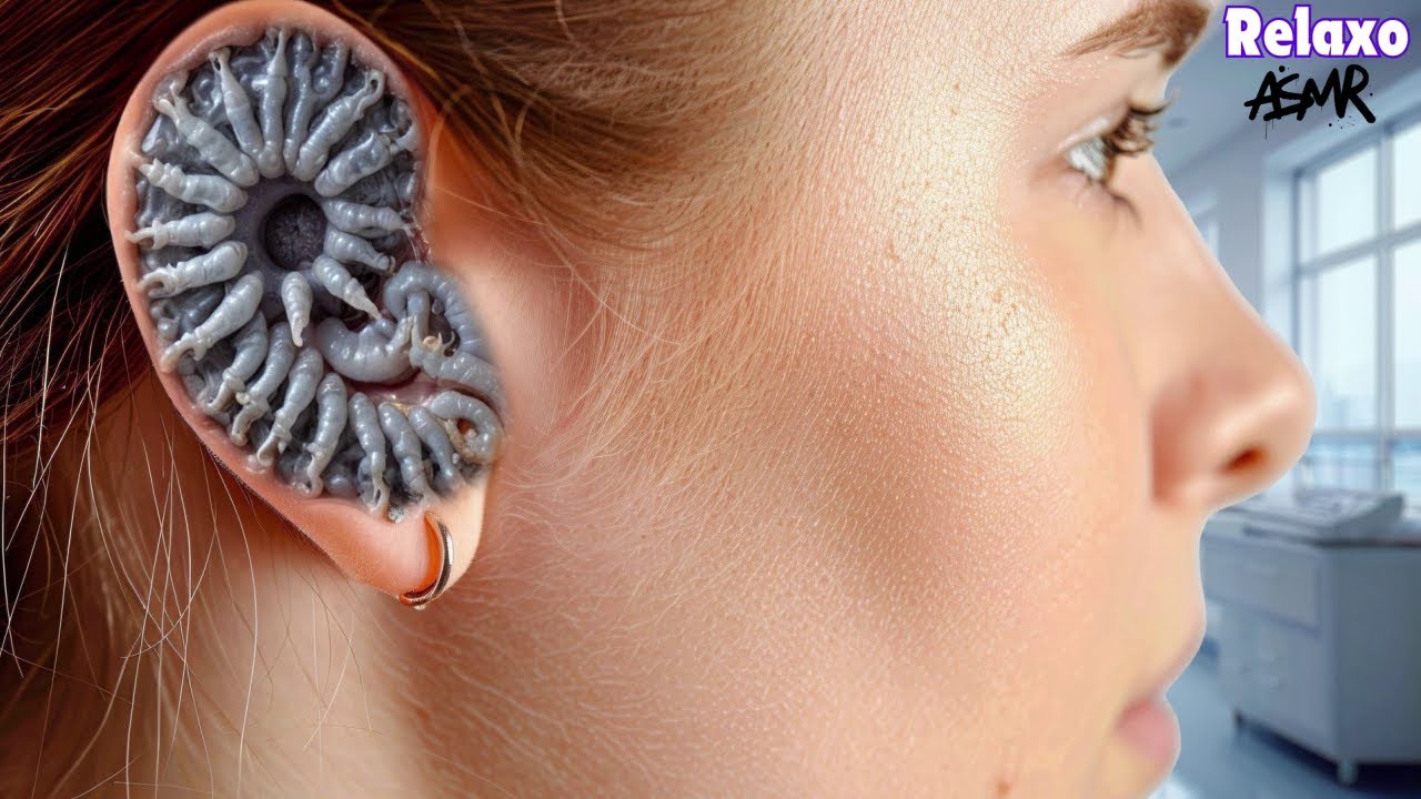 ASMR Animation | What Happened In The Ear ? Satisfying Larvae Removal ...