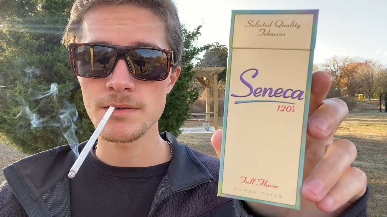 Smoking a Seneca 120’s Full Flavor Super Thins Cigarette - Review - YouTube