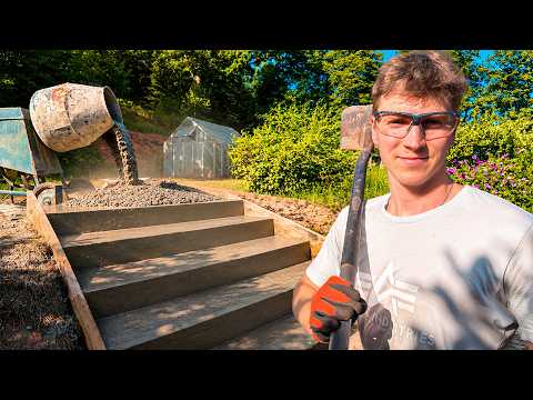 Building Massive Concrete Stairs for Our Homestead
