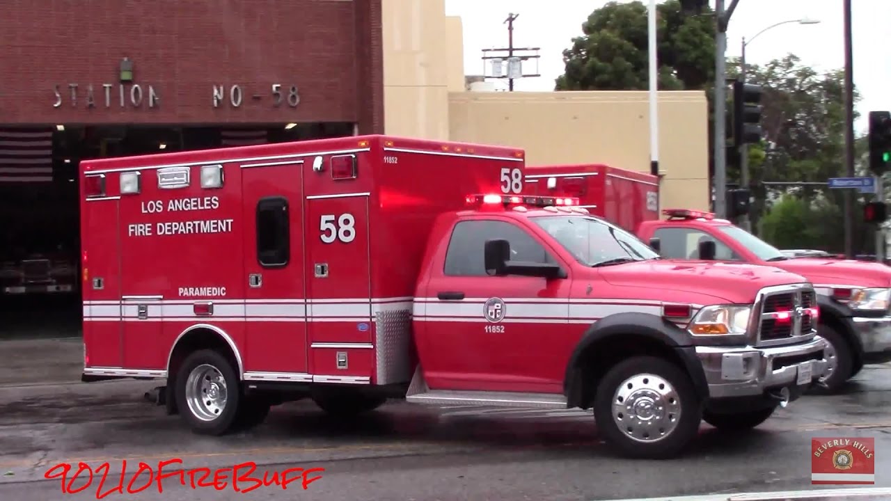 LAFD Rescue 58 Responding from Station 58 - YouTube