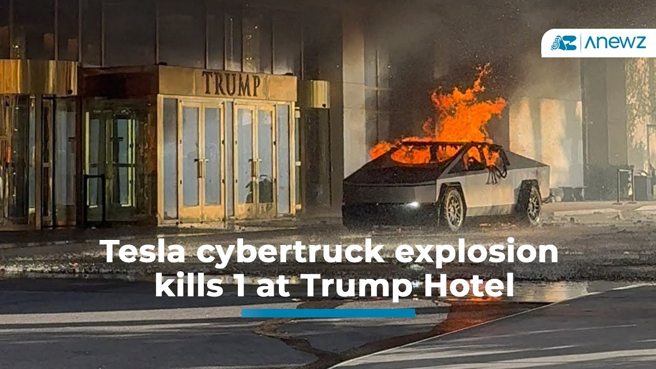 Tesla Cybertruck explosion kills one at Trump Hotel - YouTube