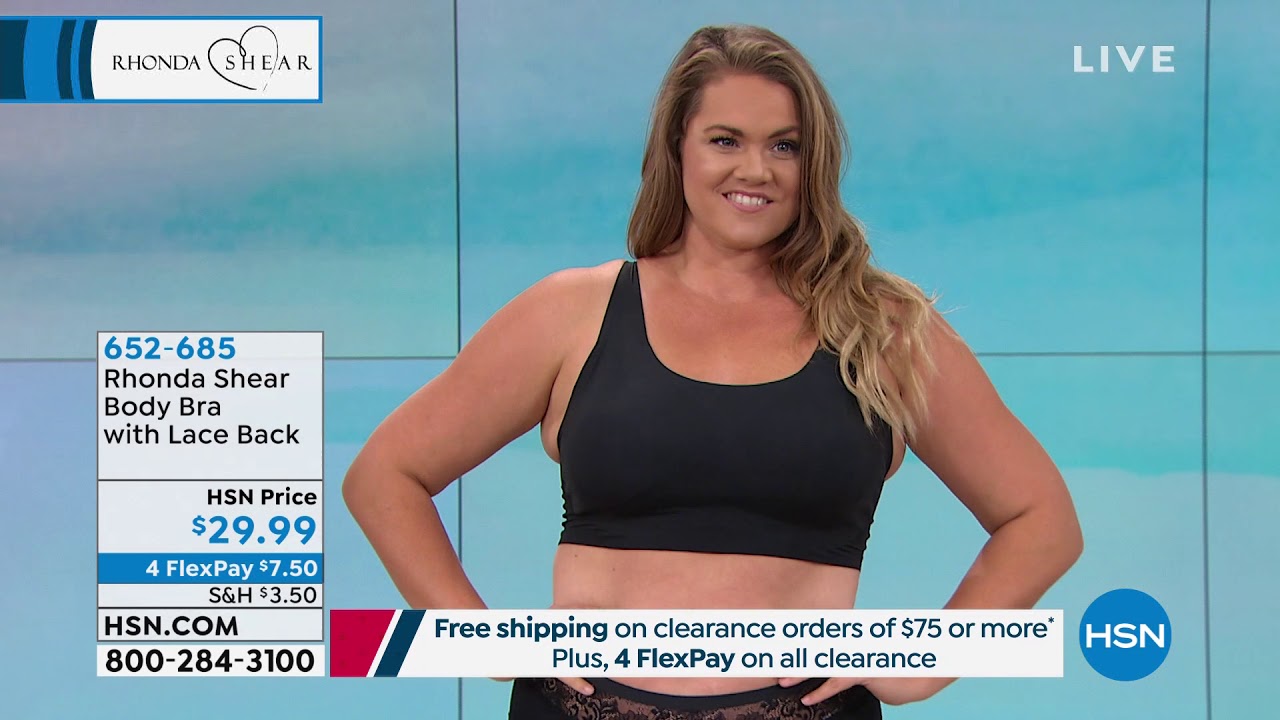 Rhonda Shear Body Bra with Lace Back - YouTube