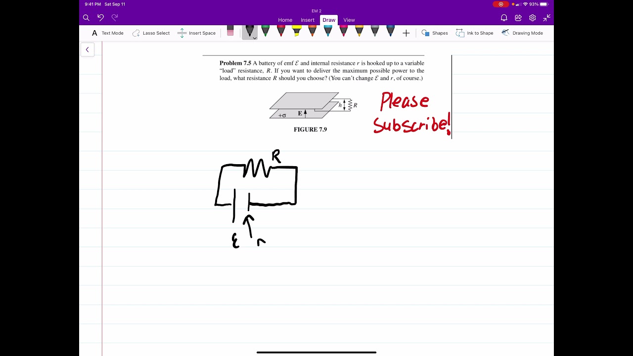 Griffiths Electrodynamics Solutions 7.5 EMF and Power - YouTube