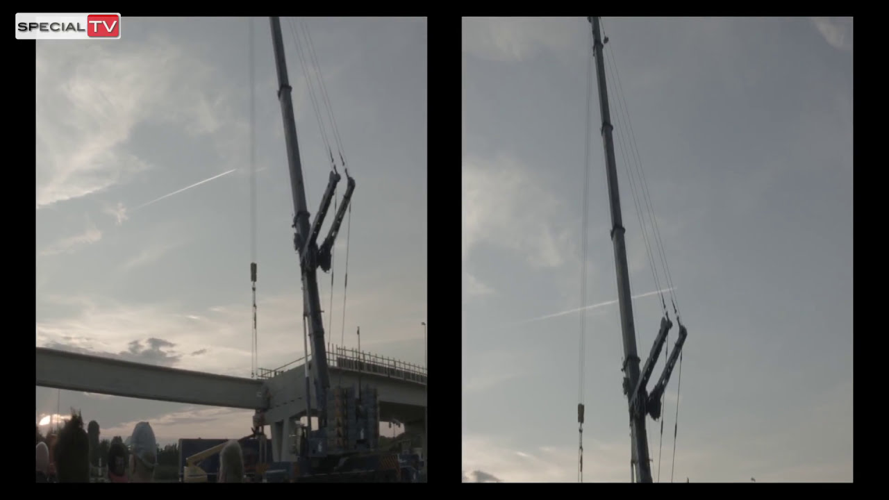 Installation of 130 tonnes concrete beams for a fly-over at Joure The ...