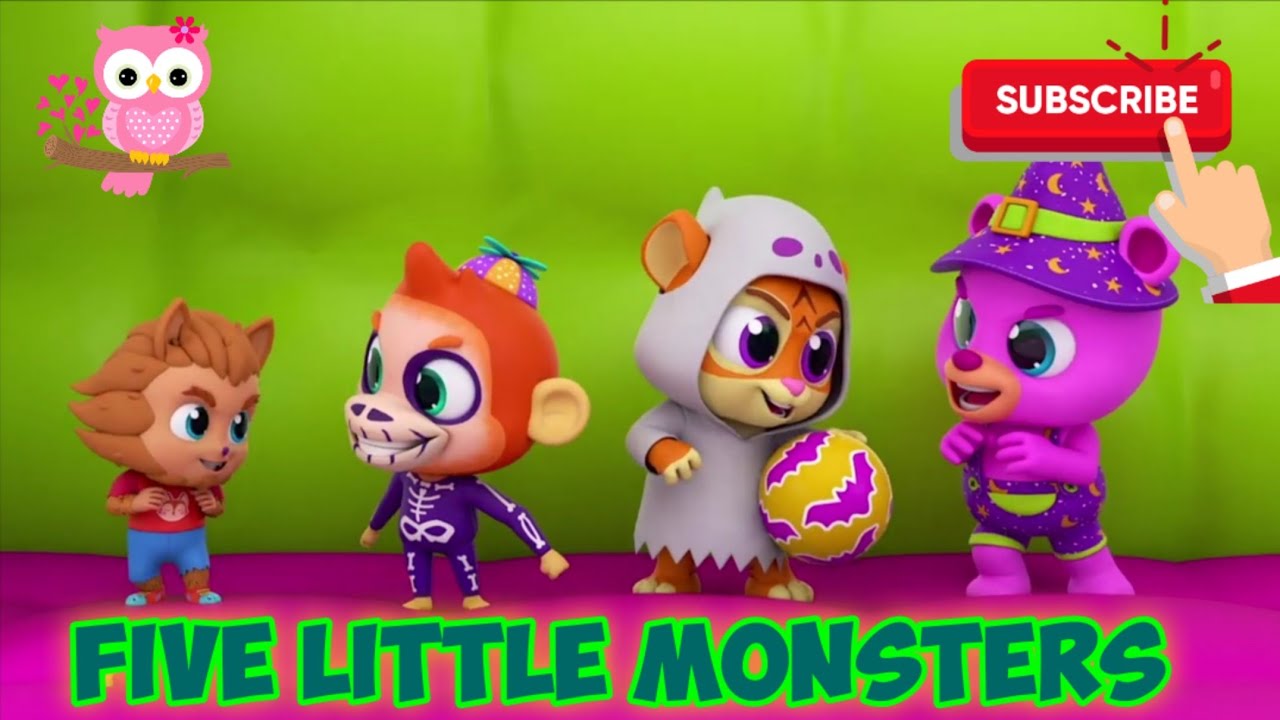 Five Little Monsters | Spooky Nursery Rhymes and Halloween Songs for ...