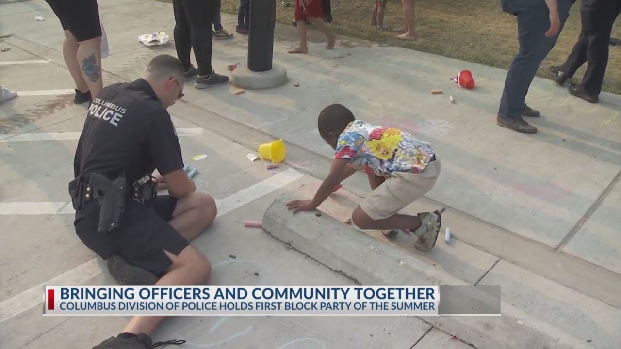 Columbus Division of Police holds first block party of the summer - YouTube
