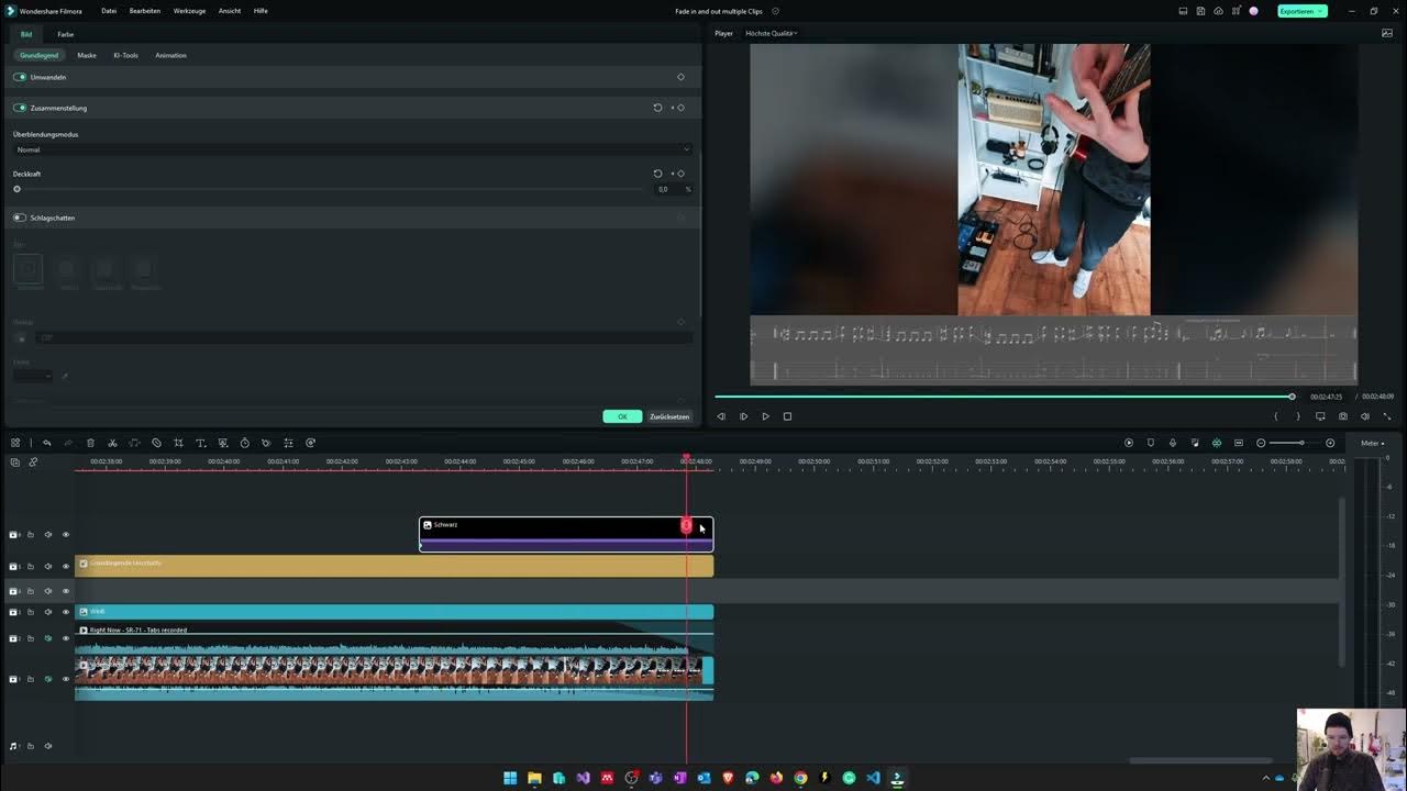 Filmora 12 | Fade in and out multiple clips without transitions - YouTube