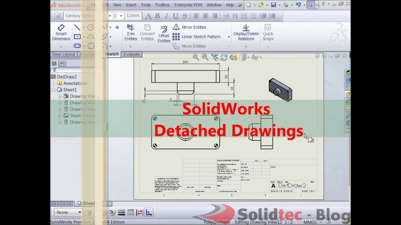 SolidWorks Detached Drawings - YouTube