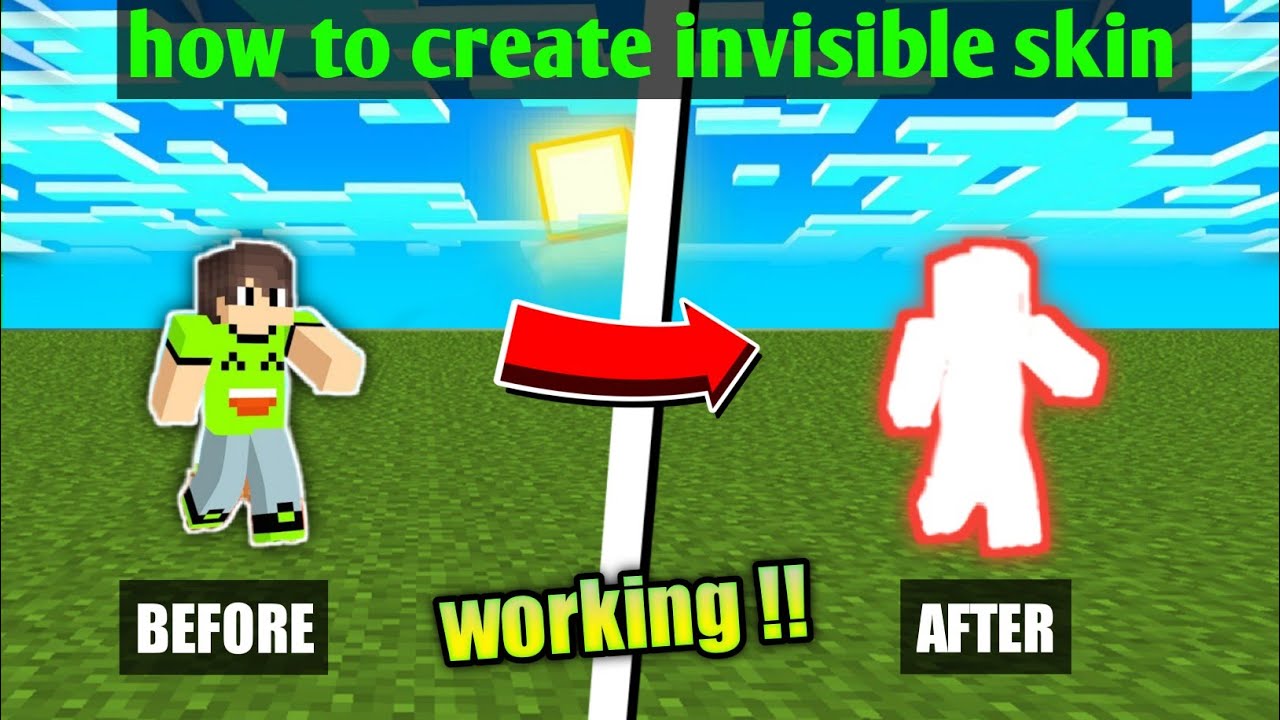 how to create invisible skin in minecraft | invisible skin in minecraft ...