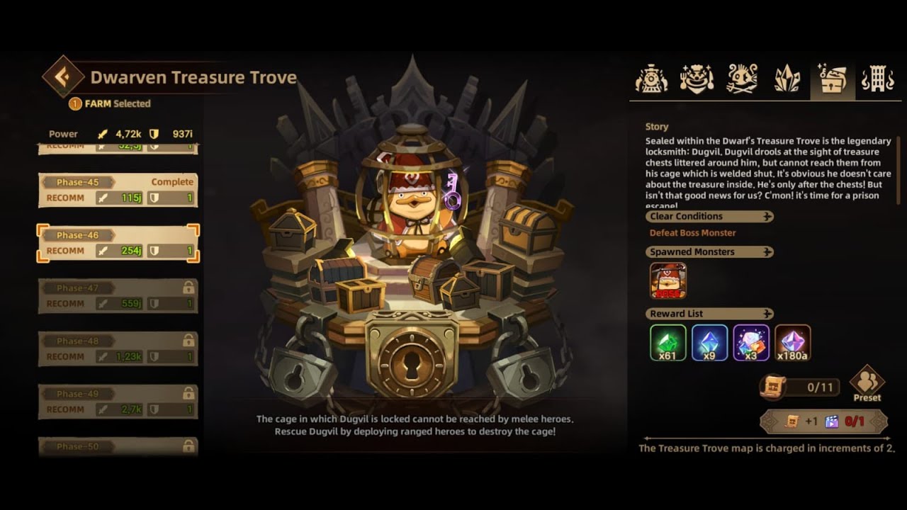 Fortress Saga Dwarven Treasure Trove Team Lineup / Phase Stage 50+ (OLD ...