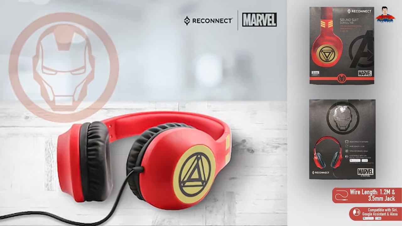UNBOXING - Reconnect 101 Marvel Iron Man Wired Headphone compatible ...