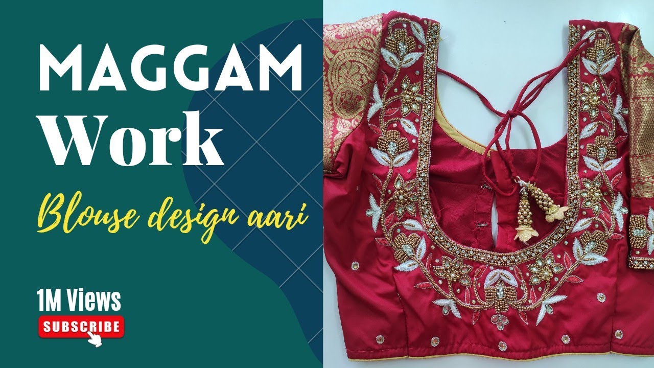 blouse designs sugar beet silk thread simple maggam work designs aari work.. - YouTube