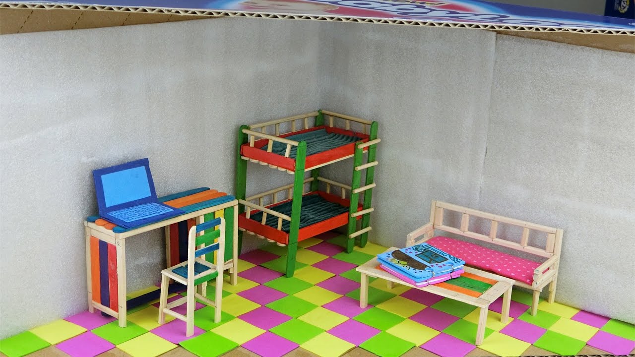 How to make a Doll Room from cardboard | Easy Crafts - YouTube