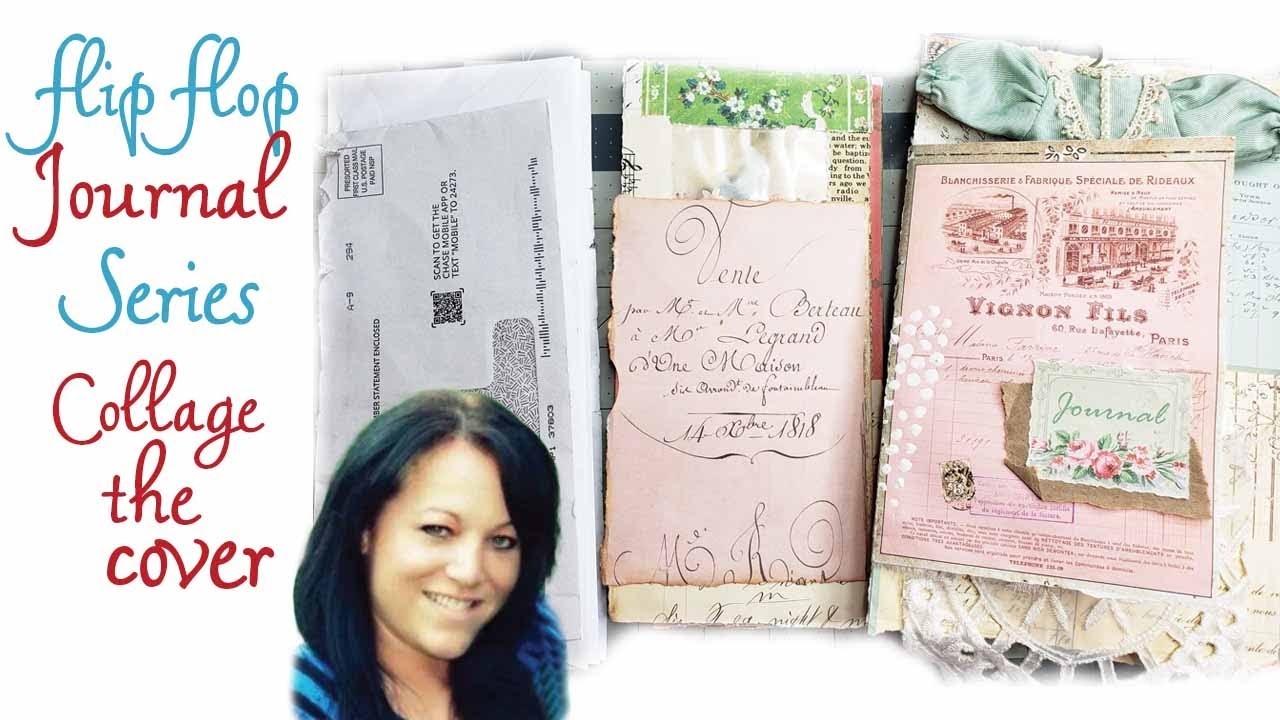 Flip flop journal Series: Let's collage our base with beautiful papers ...