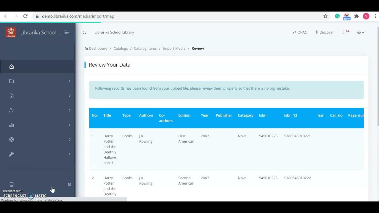 Librarika ILS - How to import catalog items from CSV file? - YouTube