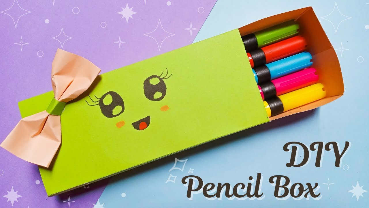 How to make DIY Cute Pencil Box/ Paper Pencil Box/ Paper Craft/DIY ...