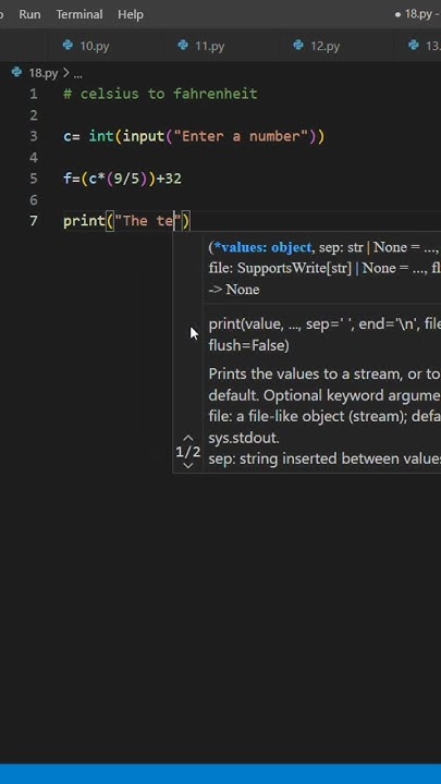 celcius to Fahrenheit conversion in python #coding #easy #programming #python #code #short # ...