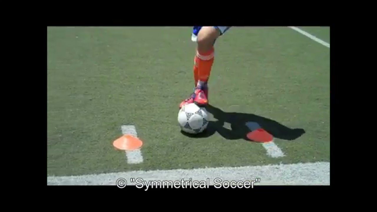 Symmetrical Soccer - Outside touch, sole behind drag, exit. - YouTube