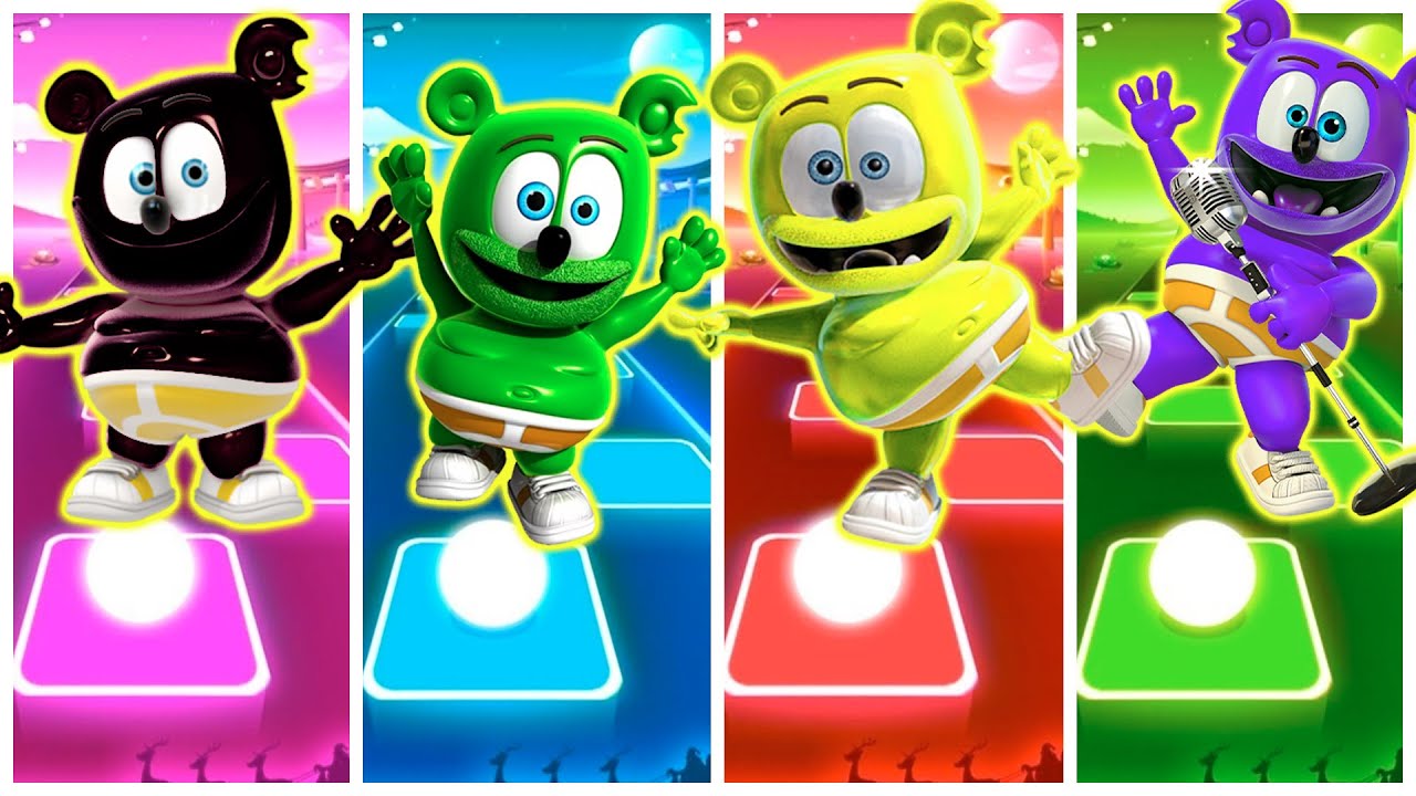 Gummy Bear With His New Colors Gummy Bear Songs Tiles Hop EDM Rush ...