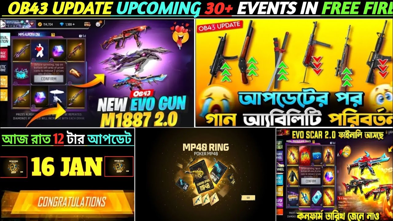 Ob43 Update New Evo Gun Free Fire | Tonight Update Free Fire | Ff New ...