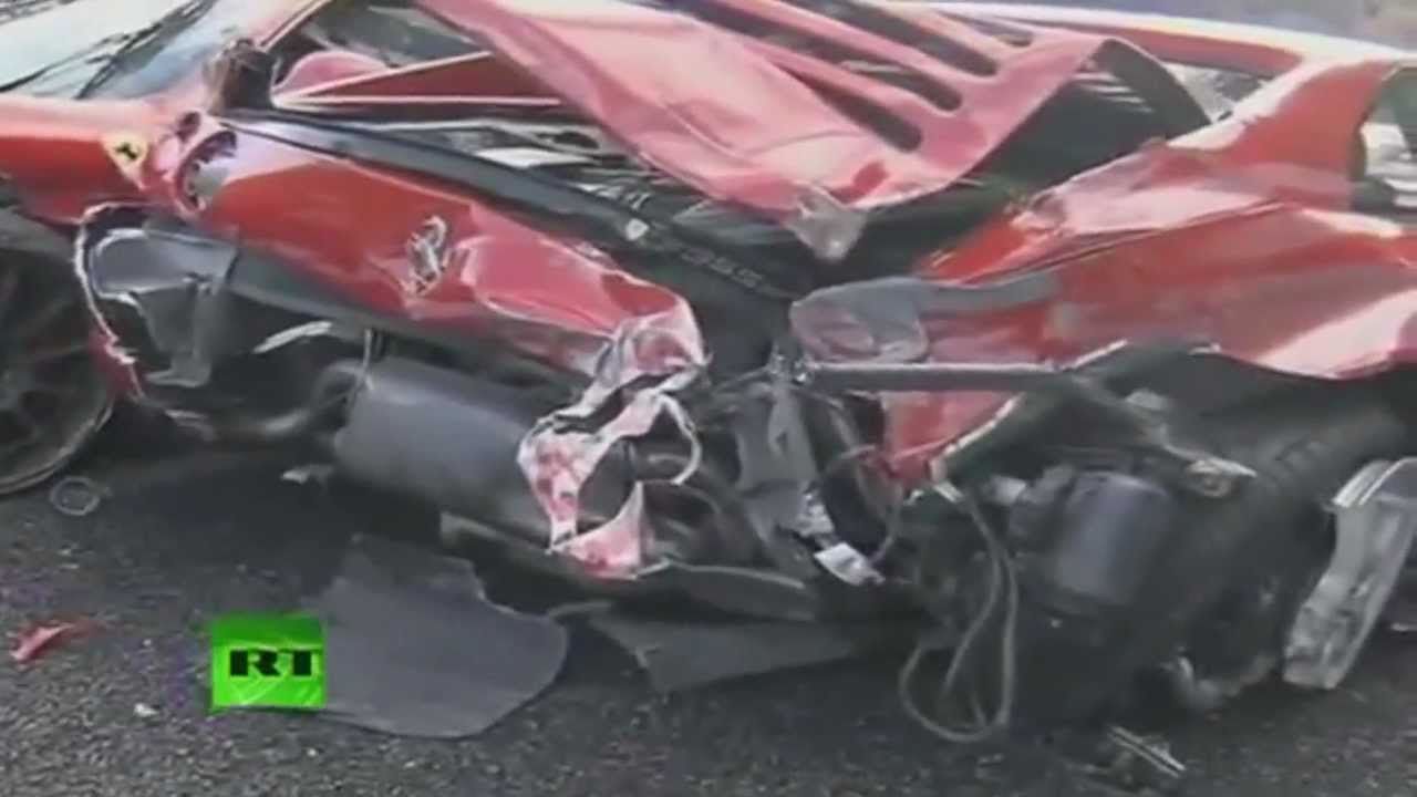 Ferrari F50: Accident Smashing 8 Ferraris 2011 $3 Million Worth - YouTube