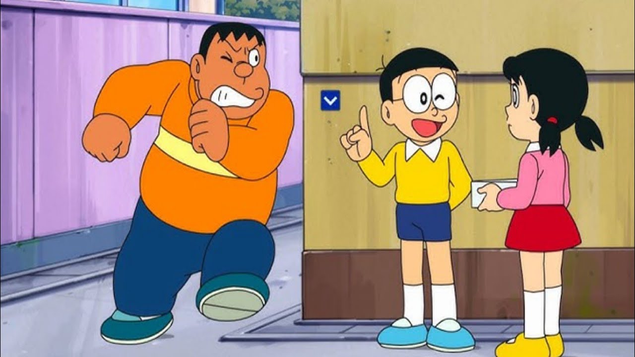 Gian with nobita and shizuka drawing and colouring - YouTube