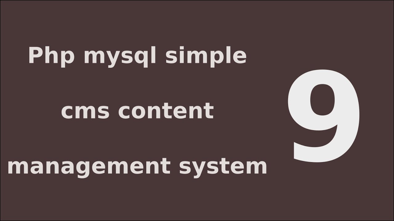 Php Mysql Simple Cms Content Management System Tutorial 9 Create Add Page Functionality B