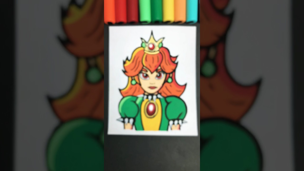 Turning Princess Peach Into Bowser with Posca Markers! #viral #posca # ...
