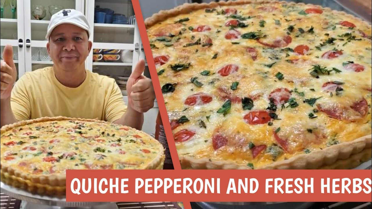 HOW TO MAKE THE EASIEST QUICHE PEPPERONI AND FRESH HERBS - YouTube