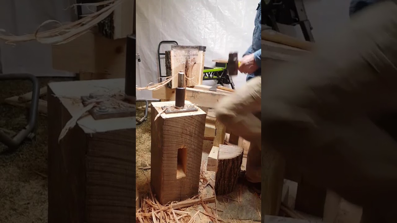 Making timber frame pegs quick - YouTube
