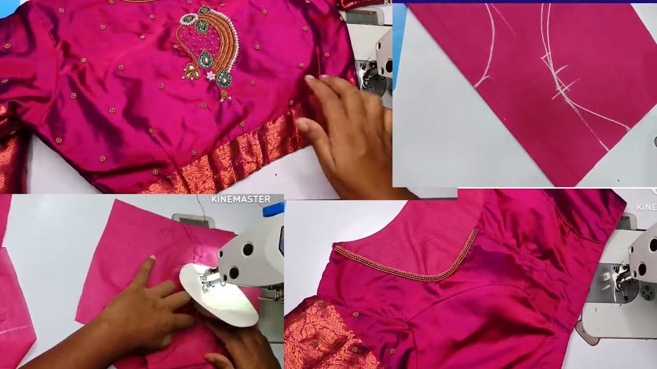 36 size Prince Cut Blouse Cutting and Stitching | Boat neck padded ...