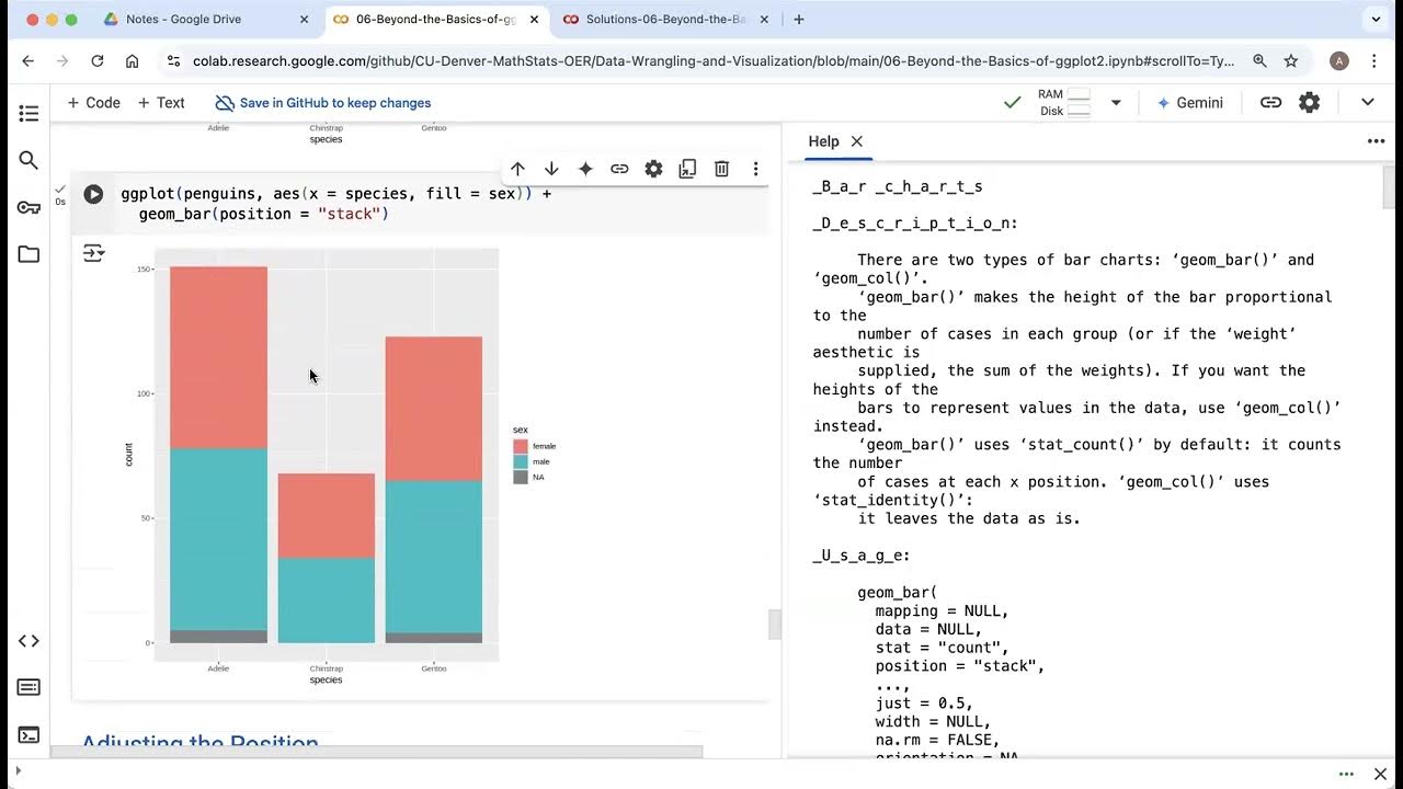 Stack and Fill Positions of a Bar Plot in ggplot2 - YouTube