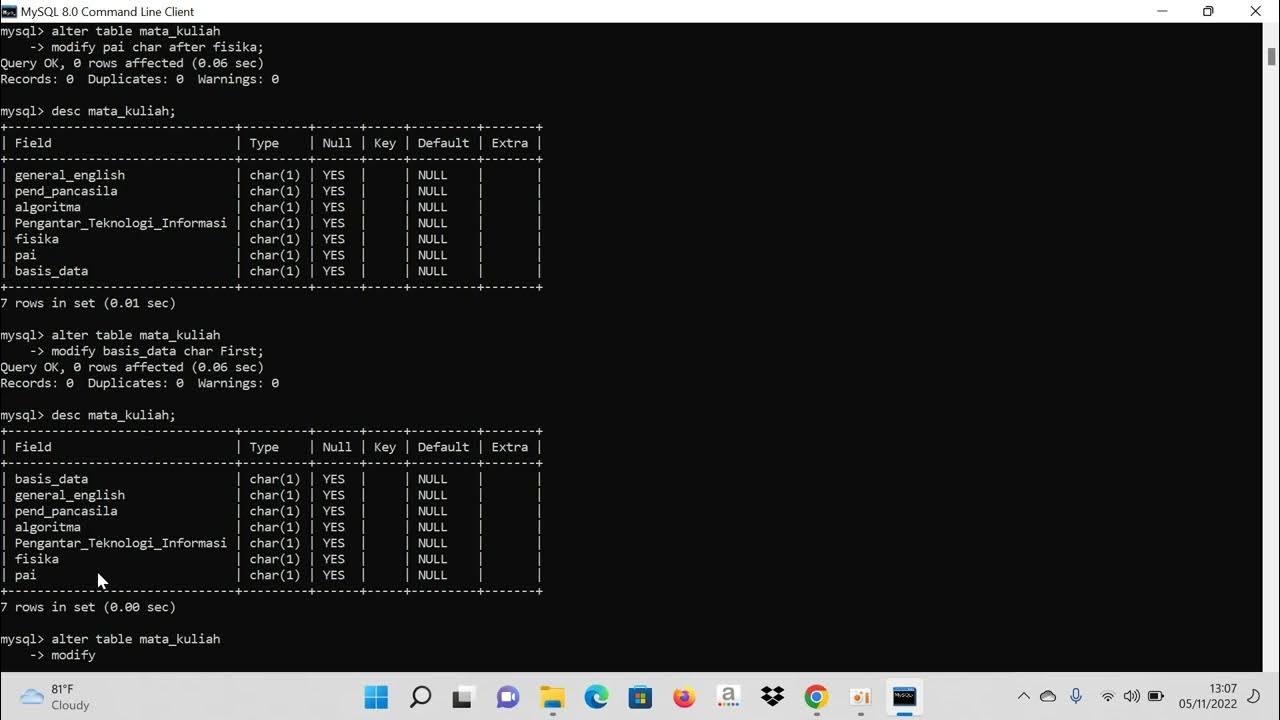 Cara Membuat Data Tabel pada MySQL - YouTube
