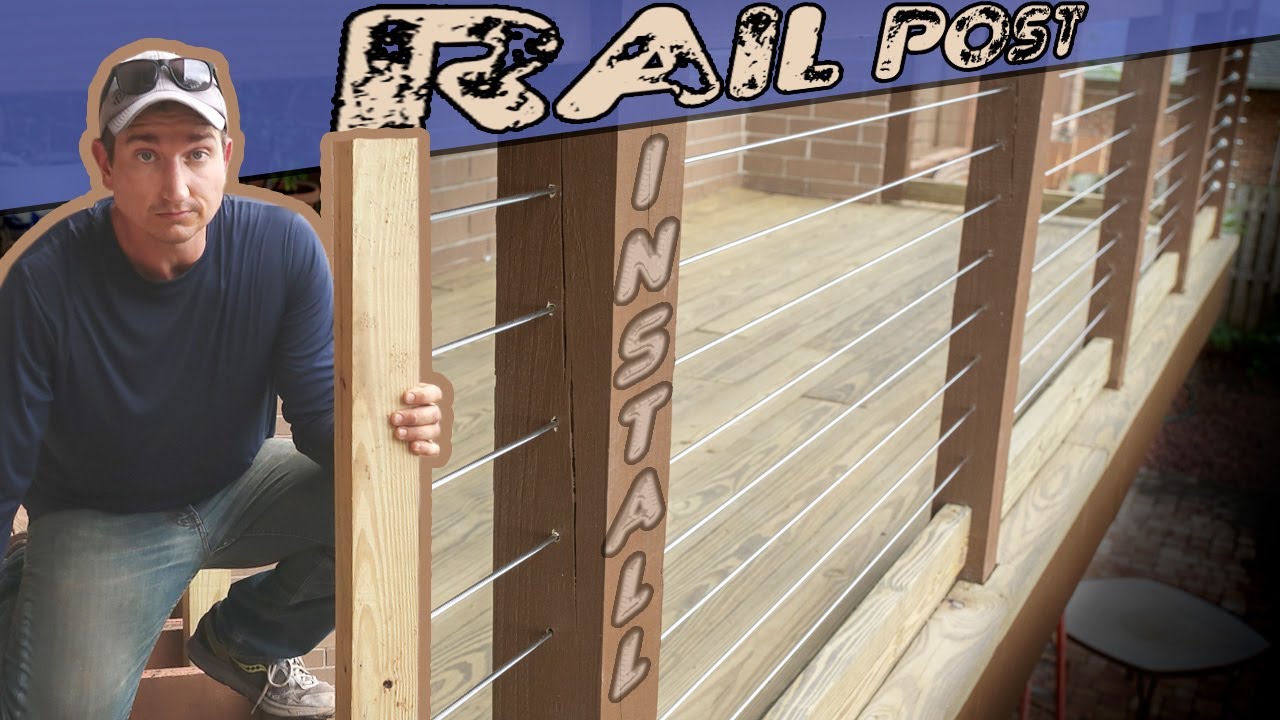 How to Install Deck Railing Post In Wood Framing and a Brick Wall - YouTube