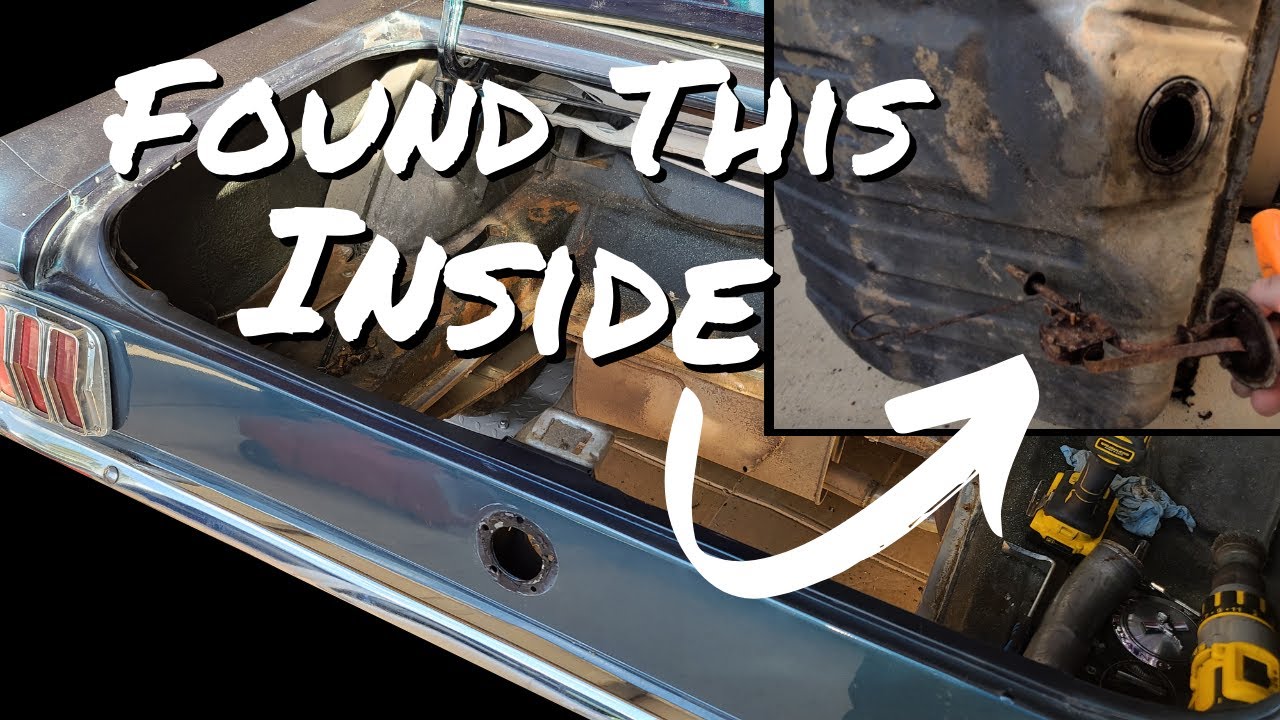 Removing the fuel tank on the 66 Mustang - YouTube