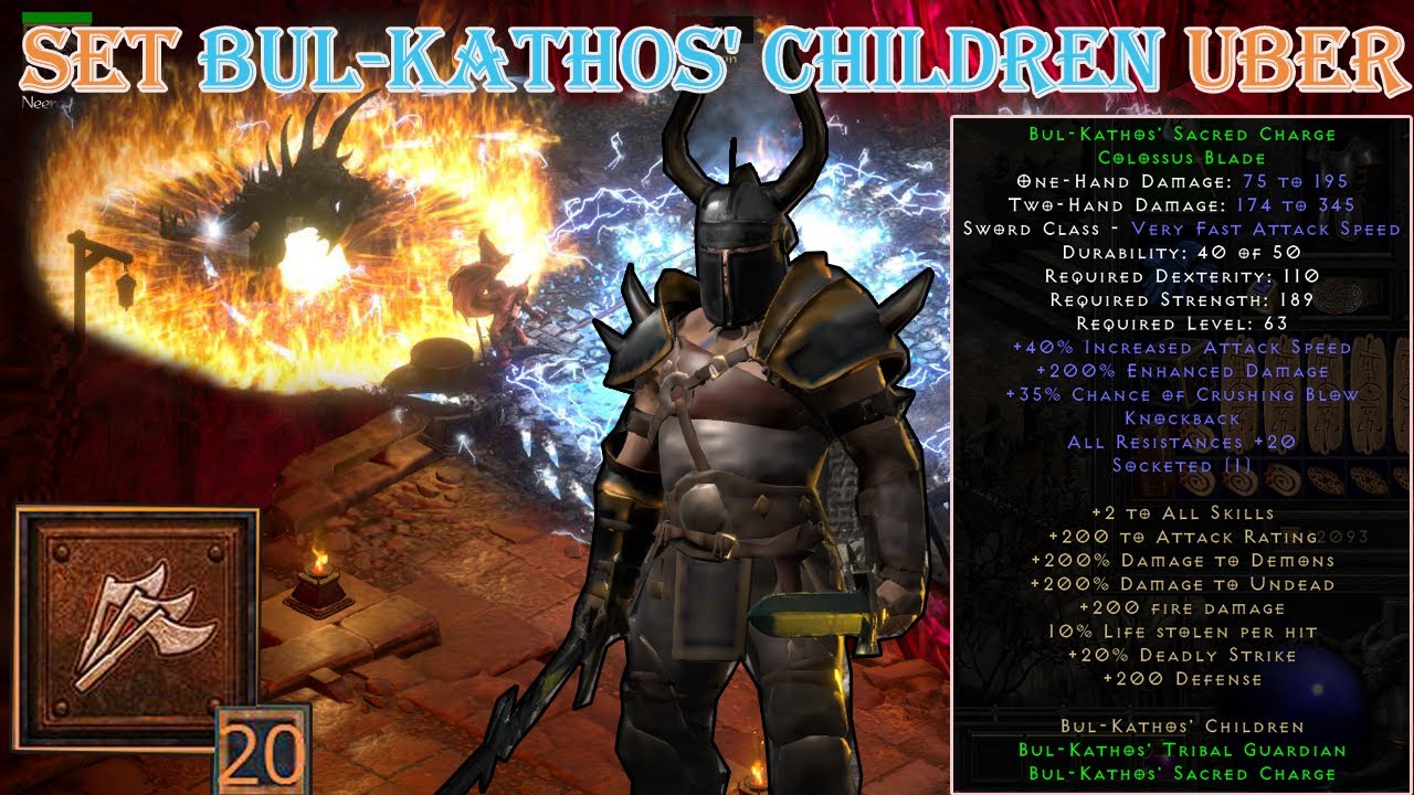 Diablo II Resurrected - Set Item Bul-Kathos' Children Barbarian Frenzy ...