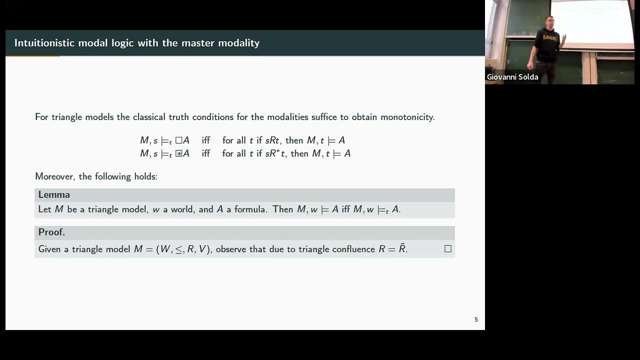 Lukas Zenger, 05/12/2024: intuitionistic modal logic with the master modality - YouTube