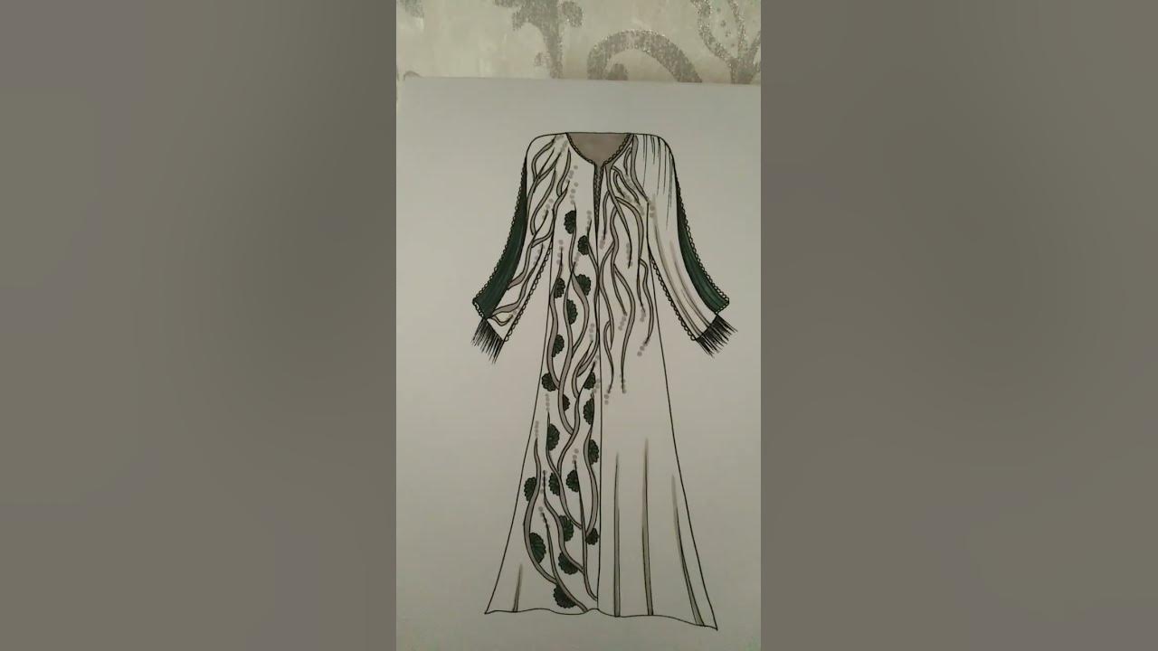 رسم عبايه أنيقه وعمليه 🌹🧕 Shortsdress Youtube