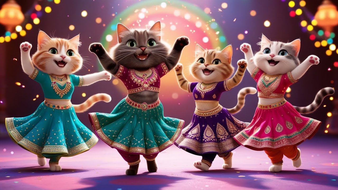 Dudi Dudi Dum Dum Song | Cute Funny Cat Dance for Kids | Baby Bubbles ...