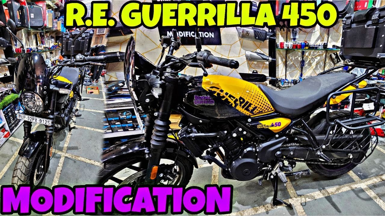Royal Enfield GUERRILLA 450 Full Touring Ready Modification | Crash ...