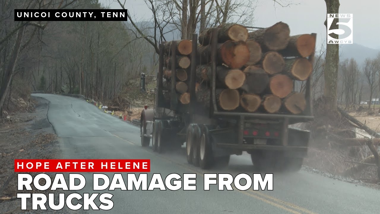 Communities impacted by Helene deal with road damage from heavy trucks ...