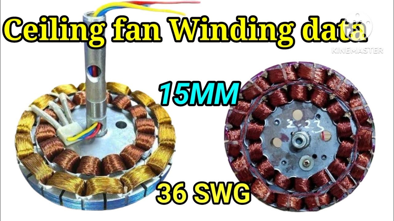 14 + 14 15mm ceiling fan winding data - YouTube