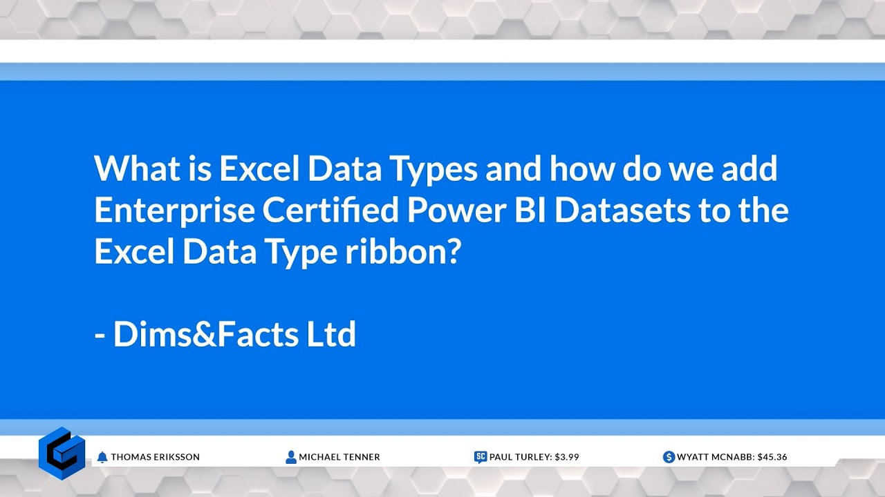 How will Excel data types work with Power BI datasets? - YouTube