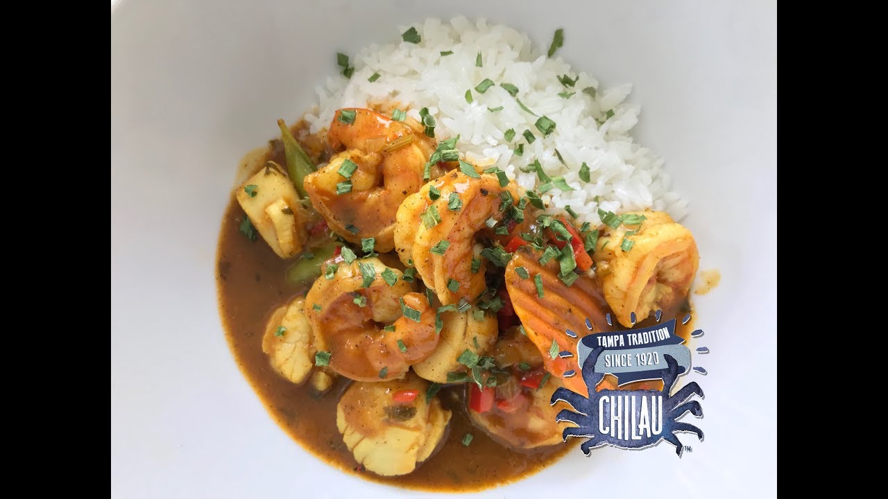 Seafood Curry Gumbo with Jumbo Shrimp and Scallops - YouTube
