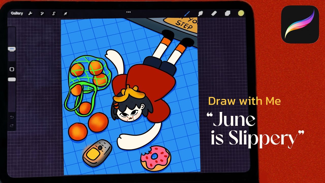 "June is Slippery" Drawing Tutorial in Procreate - YouTube
