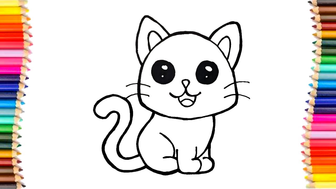 How to draw a Cute Kitty/ Cat | Como desenhar um gatinho lindo | Cómo ...