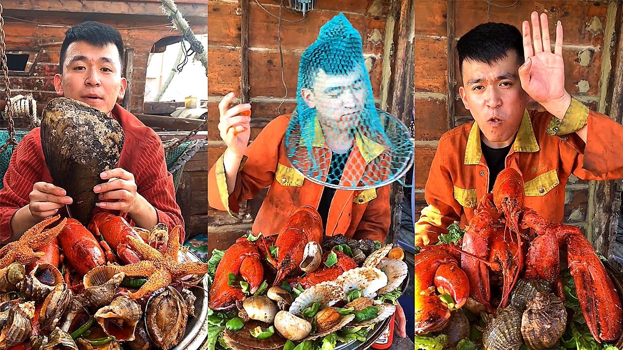Fishermen eating seafood dinners are too delicious help you stir-fry ...
