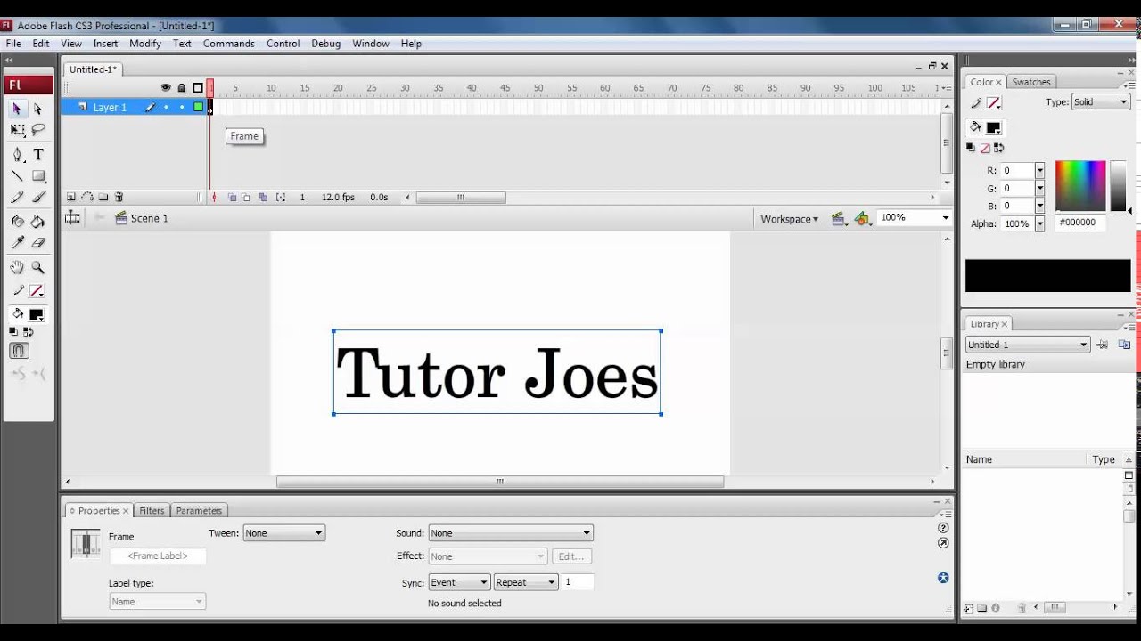 Text Blinking Effect In Adobe Flash CS3 Tamil - YouTube