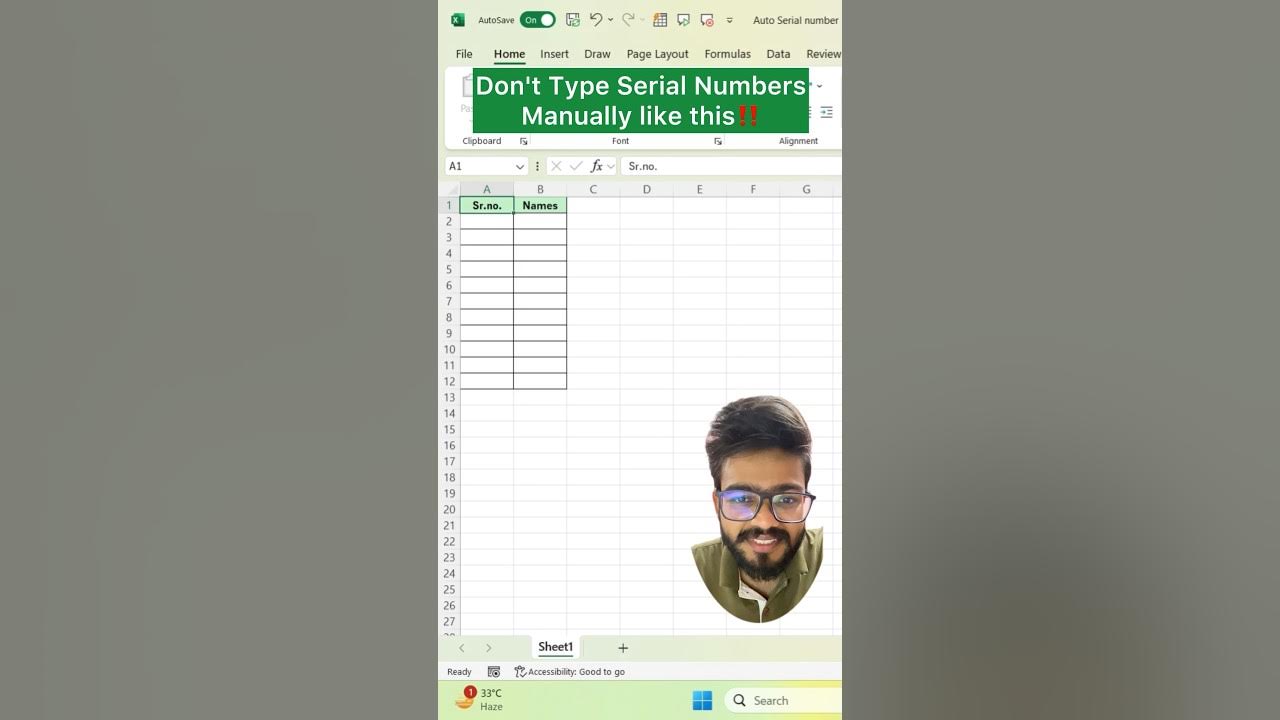 Don't type serial no manually in Excel‼️Instead Use Amazing Function #exceltricks #exceltips # ...